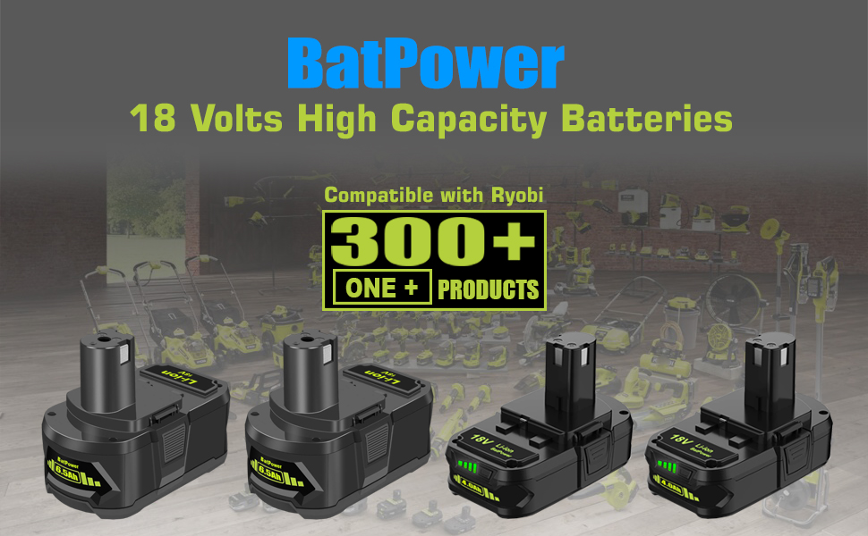 Amazon.com: BatPower 2 Pack P193 18 Volt 6.5AH High Capacity Lithium Battery Replacement for ...