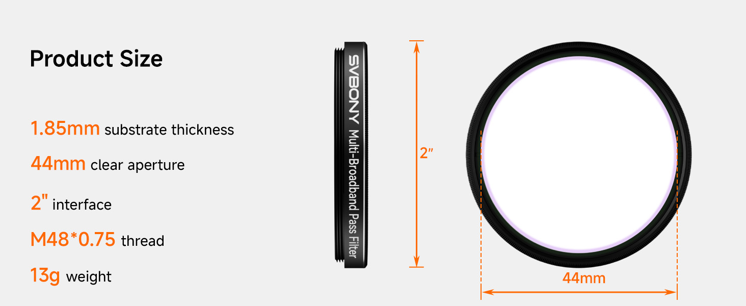 Amazon.com : SVBONY SV260 Telescope Filter, 2'' Multi-bandpass Star Field Filter, 90% Light ...