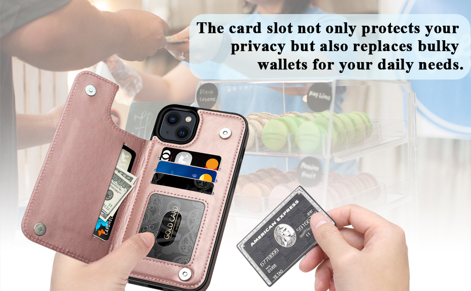 Amazon.com: MMHUO for iPhone 15 Plus Case with Card Holder,Flower Magnetic Buttons Protective ...