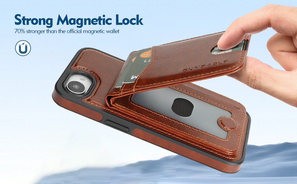 Amazon.com: SkyEagle Compatible with Magsafe 2 in 1 Detachable iPhone 16e Wallet Case with Card ...