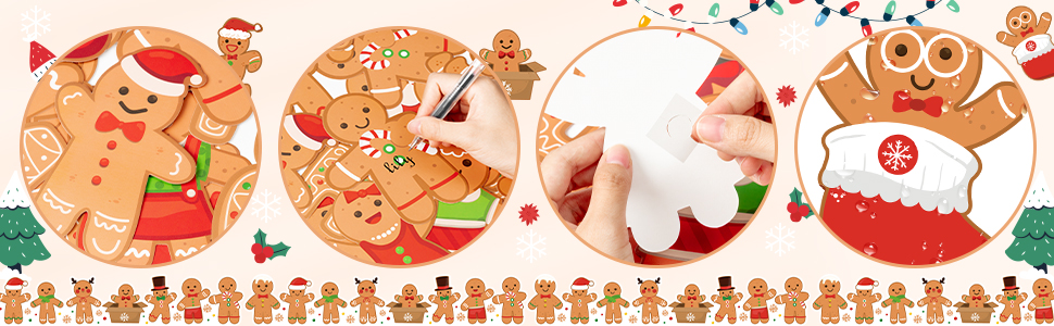 Amazon.com : Haooryx 120Pcs Christmas Winter Gingerbread Man Bulletin ...