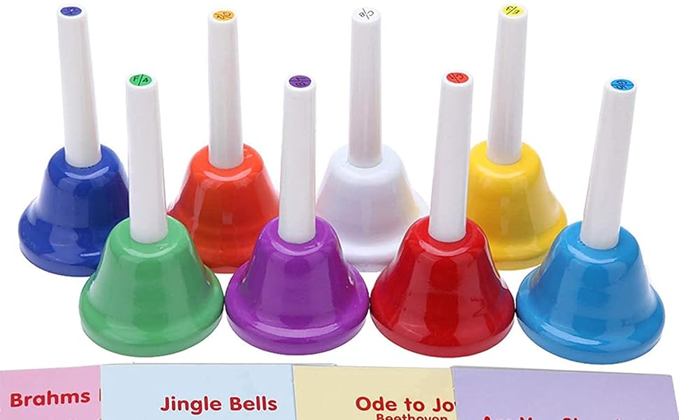 Amazon.com: Musical HandBells For Children, Adult, Seniors 8 Note Color ...