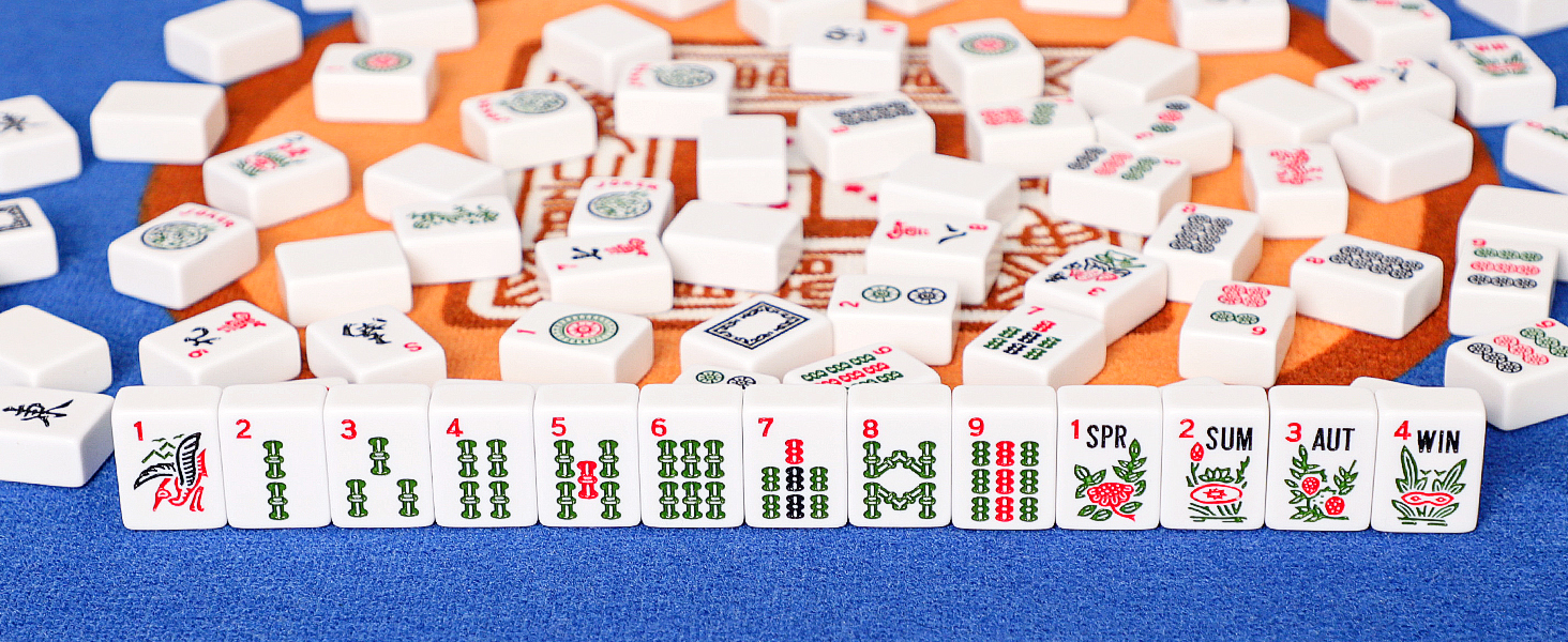 Amazon.com: GUSTARIA American Mahjong Game Set, 166 Quality White Tiles, 4 All-in-One Color Rack ...