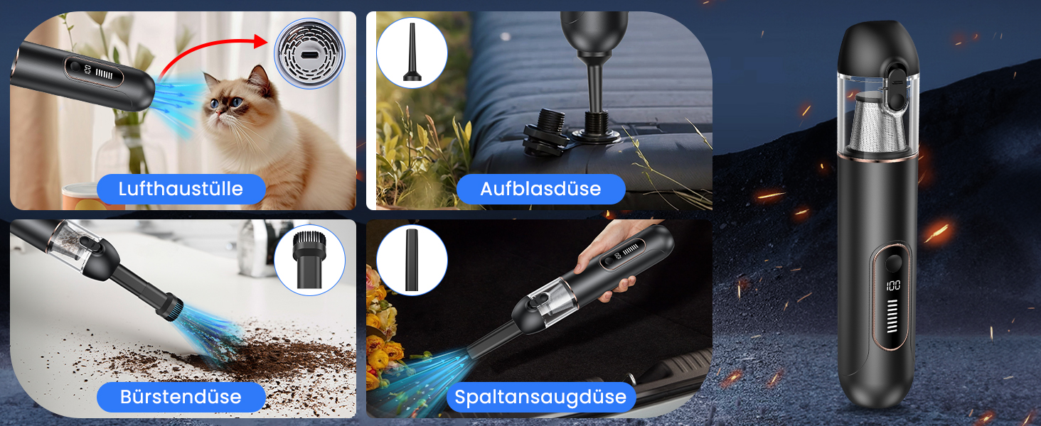 Amazon.de: Handstaubsauger Akku Kabellos - 20000pa Auto Staubsauger Stark,Mini Staubsauger Für ...