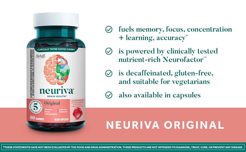 Amazon.com: NEURIVA Original Brain Supplement for Memory, Focus & Concentration + Learning ...