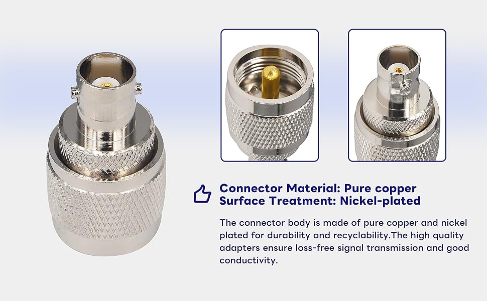 Amazon.com: Boobrie BNC UHF Coax Connector PL259 UHF Male to BNC Female Coaxial Connector Low ...