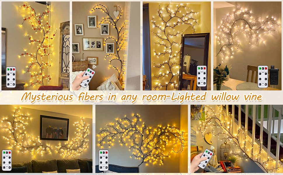 Amazon.com: SZMiNiLED Enchanted Willow Vine Lights with Remote：Christmas Decorations 144 LEDs ...