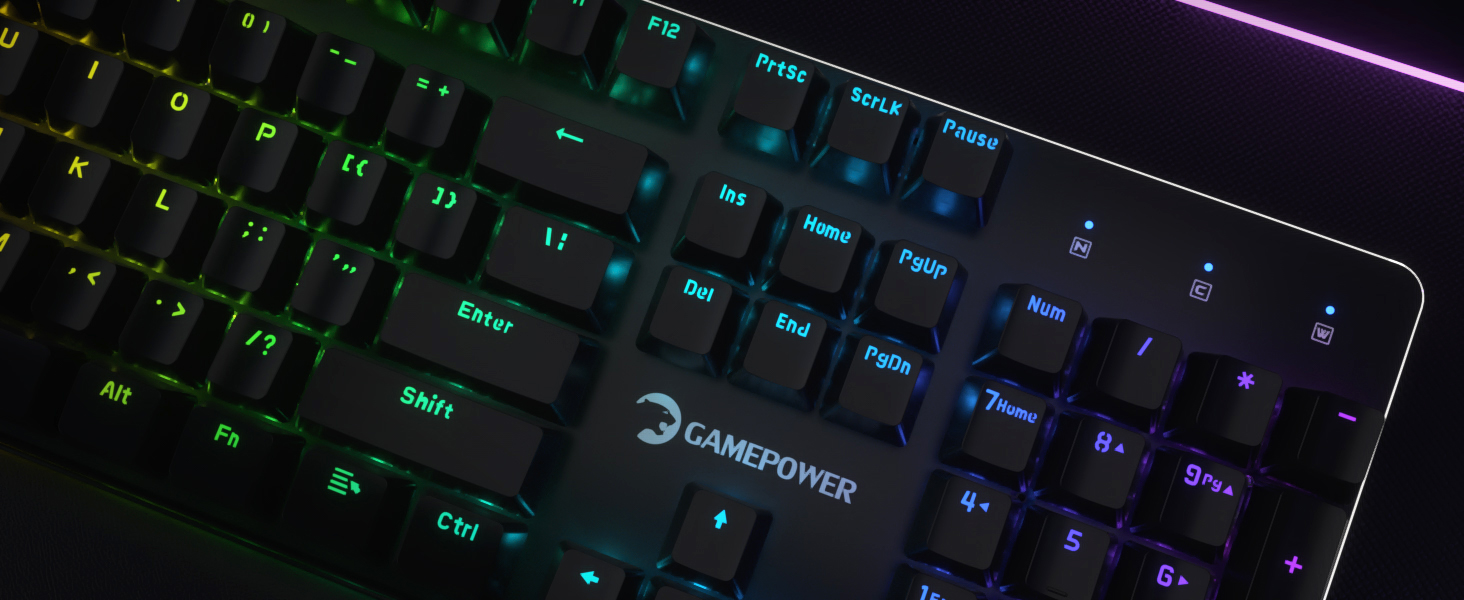 Amazon.com: GAMEPOWER Ogre RGB Mechanical Gaming Keyboard, 104 Full ...