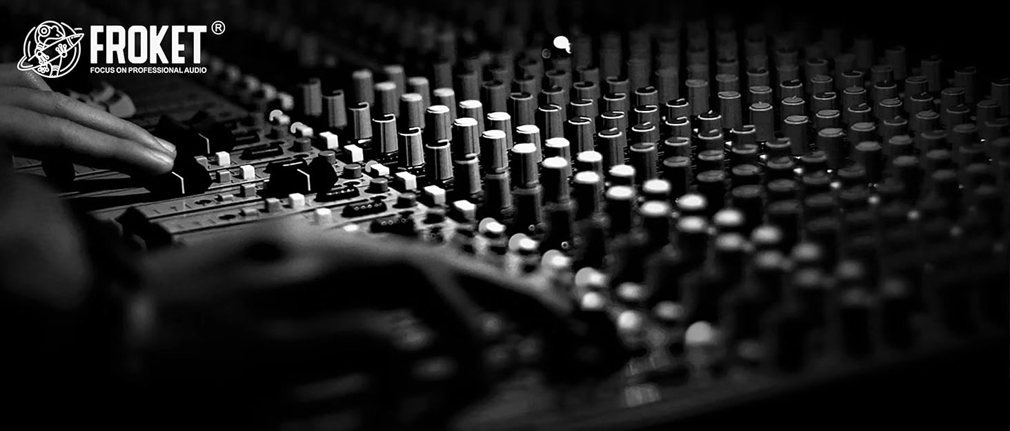 Froket Audio Mixer Professional DJ Mixer Reverb Console 8 Channel Audio ...