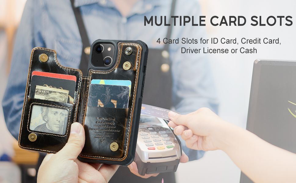 Amazon.com: Vinich Compatible with iPhone 13 Wallet Case with RFID Blocking Card Holder for ...