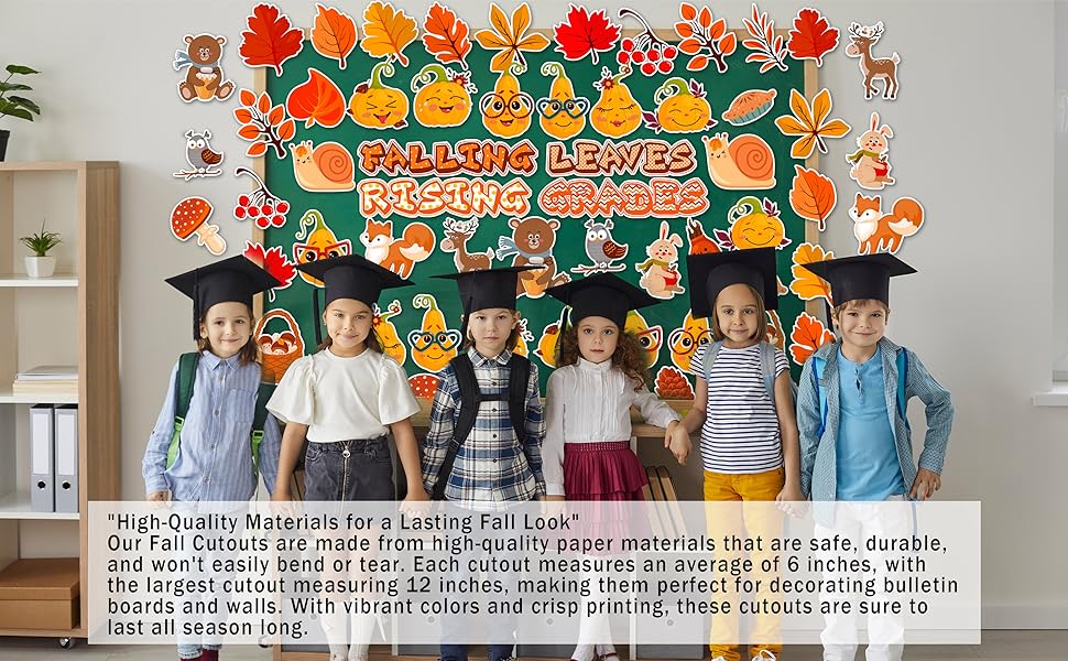 Amazon.com: 60pcs Fall Cutouts Bulletin Board Decorations Thanksgiving ...