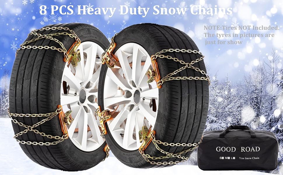 Amazon.com: AISSINY Snow Chains,Car Snow Security Tire Chains, Anti Slip Heavy Duty Car Tire ...
