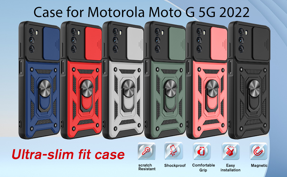 Amazon.com: AYMECL for Moto G 5G 2022 Phone Case with HD Screen Protector 2 Pcs, Slide Camera ...
