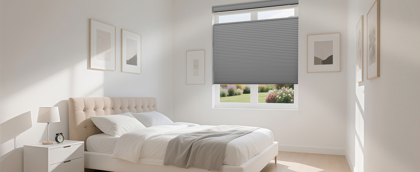 Amazon.com: HOTSOON No Drill No Tools Blackout Cellular Shades Top Down Bottom Up Cordless ...