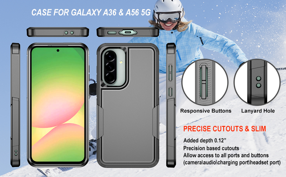 Amazon.com: PhuLok Compatible with Samsung Galaxy A36 5G/Galaxy A56 5G Case with HD Screen ...