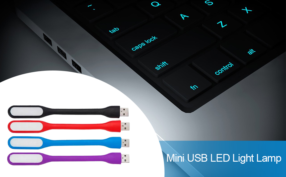 KARELLS LED Flexible USB Lampe, 4 Pièces Lampe Ordinateur Portable, Mini Lumière USB Flexible ...