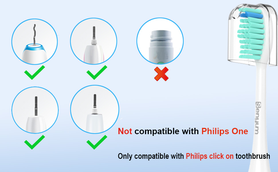 Senyum 12-Pack Replacement Heads for Philips Sonicare Toothbrushes