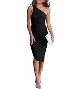 PRETTYGARDEN Women's Summer Off The Shoulder Ruched Bodycon Dresses Sleeveless Sexy Party Club ...