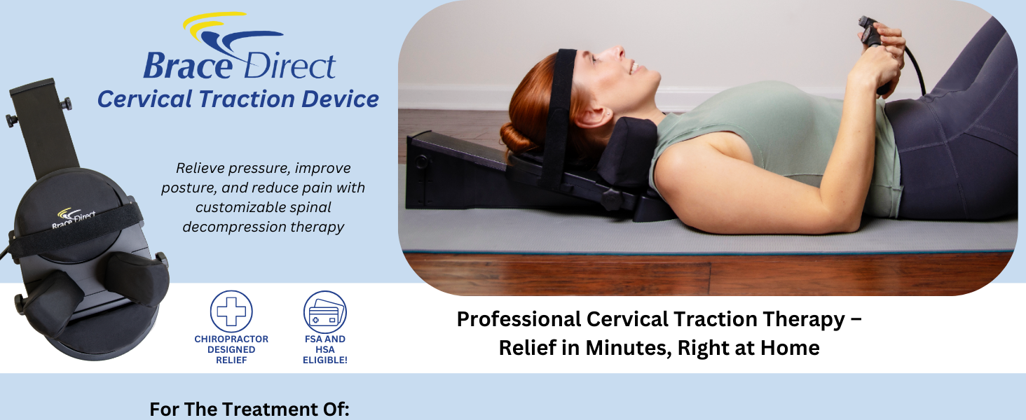 Amazon.com: Brace Direct Home Cervical Traction Device – TheraHab Portable Neck Traction Machine ...