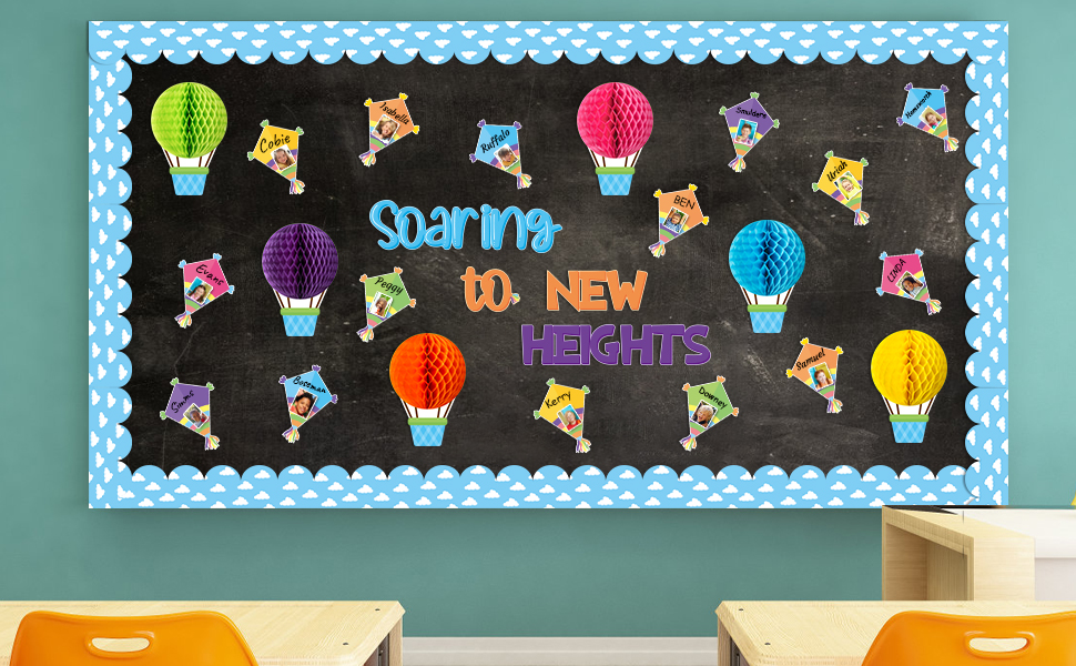 Amazon.com: BeYumi 72Pcs Soaring to New Height Back to School Bulletin ...