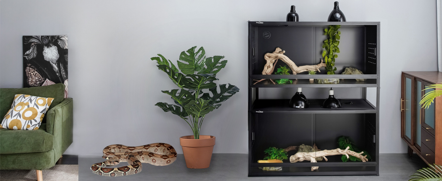 Amazon.com: PVC Reptile Enclosure Space Efficient 44''x20''x20 ...