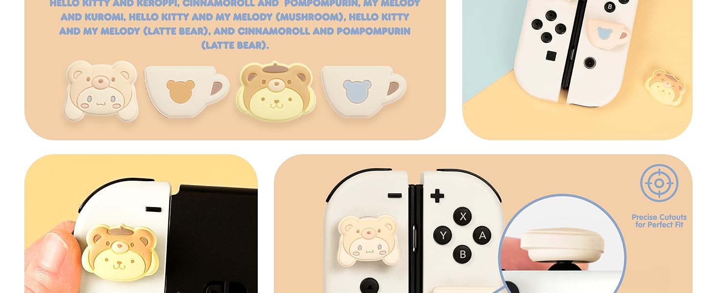 Amazon.com: Hamee Hello Kitty and Friends Thumb Grips Compatible with Nintendo Switch OLED ...