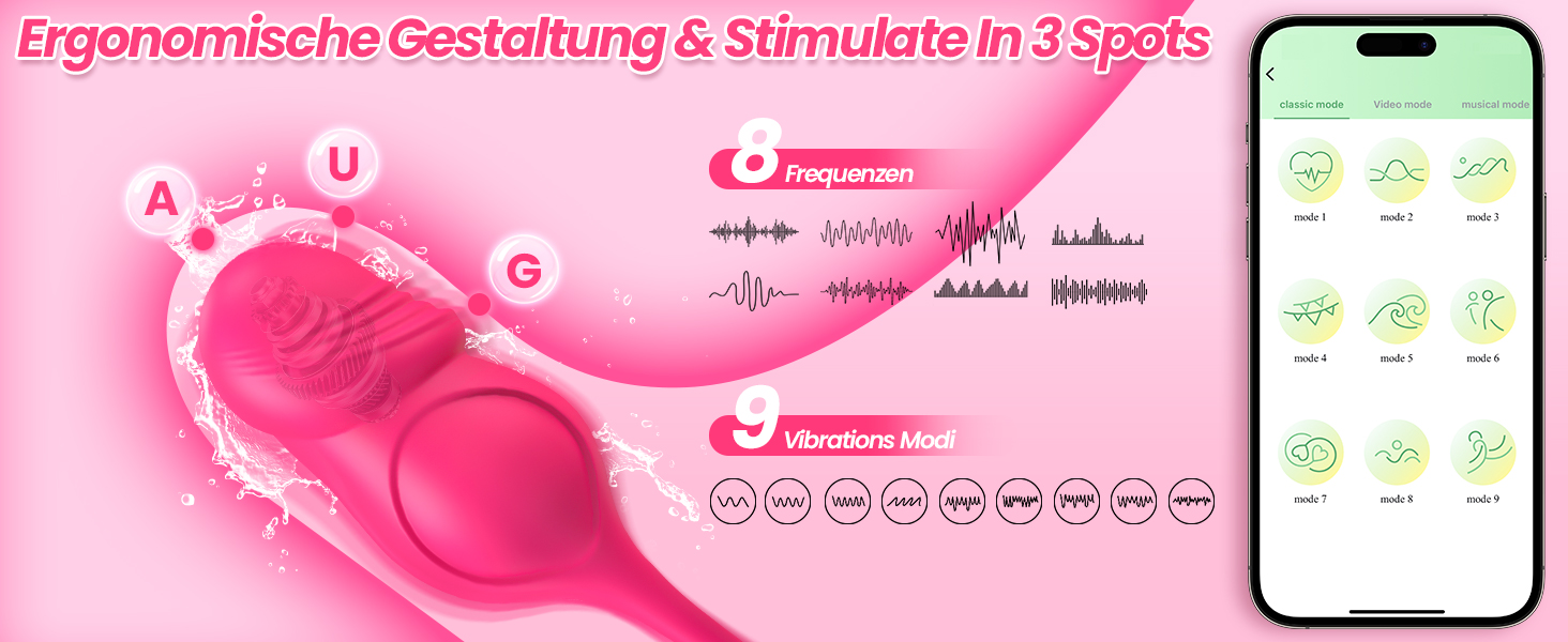 Vibrator Sex Spielzeug für die Frau, APP Vibration Sex Spielzeug mit 9 Vibrationsmodi ...