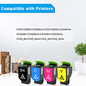 Amazon.com: TOPRINT C310 C315 4 Colors Compatible Toner Cartridges 006R04356 006R04357 006R04358 ...