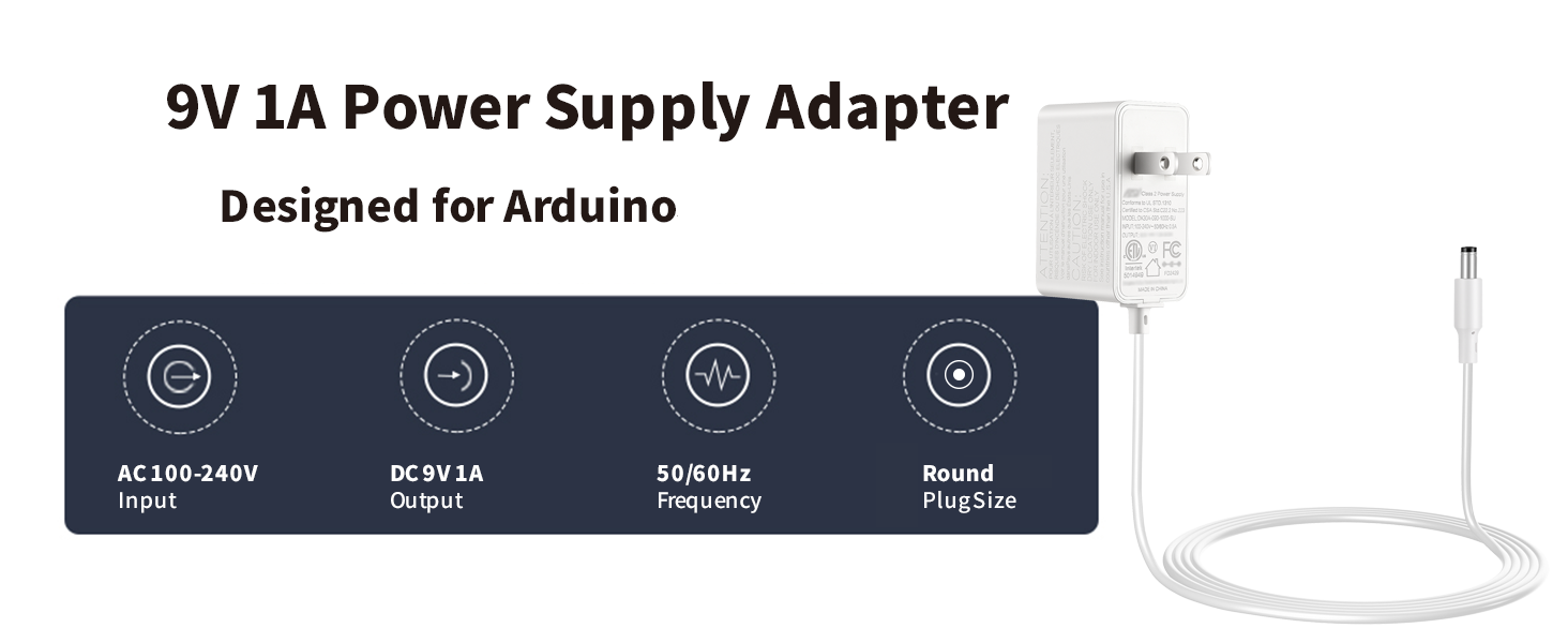 Amazon.com: Tonton 9V 1A 5FT/1.5M AC DC 100V-240V Power Supply Adapter ...