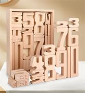 Amazon.com: Lasoba Wooden Numberblocks Toys, 30 Pcs Number Blocks Toys ...
