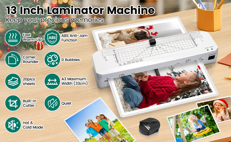 Amazon.com : Laminator A3 Laminator Machine with Built-in Trimmer, 70s Fast Warm-up, 13 Inches ...
