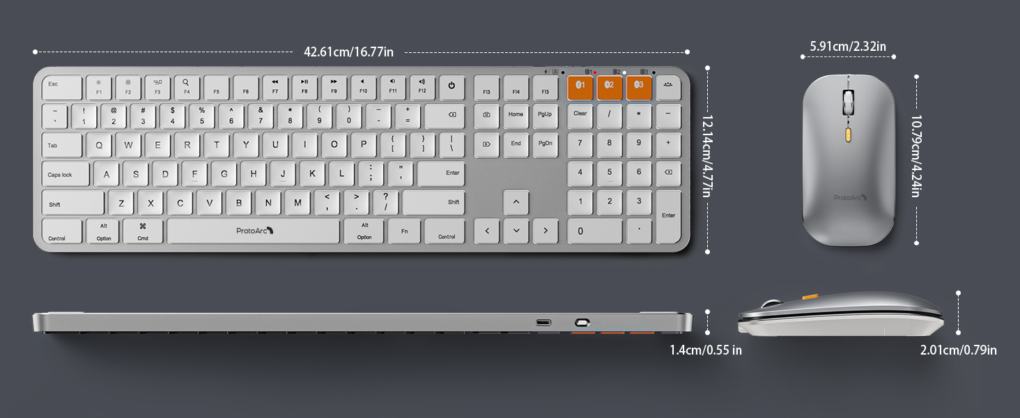 Amazon.com: ProtoArc Backlit Bluetooth Keyboard and Mouse for Mac ...