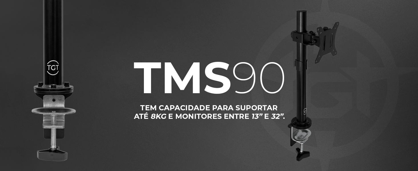 Suporte de Mesa Ajustável Para Monitor TGT TMS 90, 13" a 32", Preto : Amazon.com.br ...