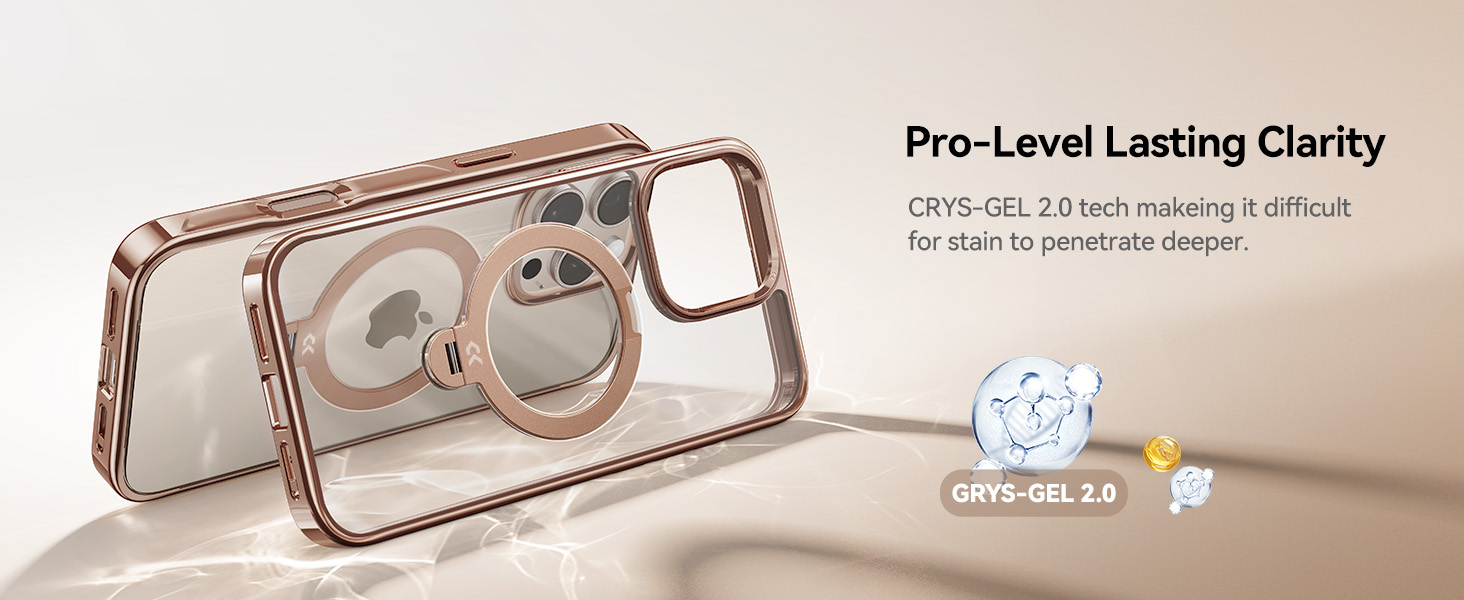 Amazon.com: CASEKOO 360 Spin Magnetic Stand Desert Titanium for iPhone 16 Pro Case [Compatible ...