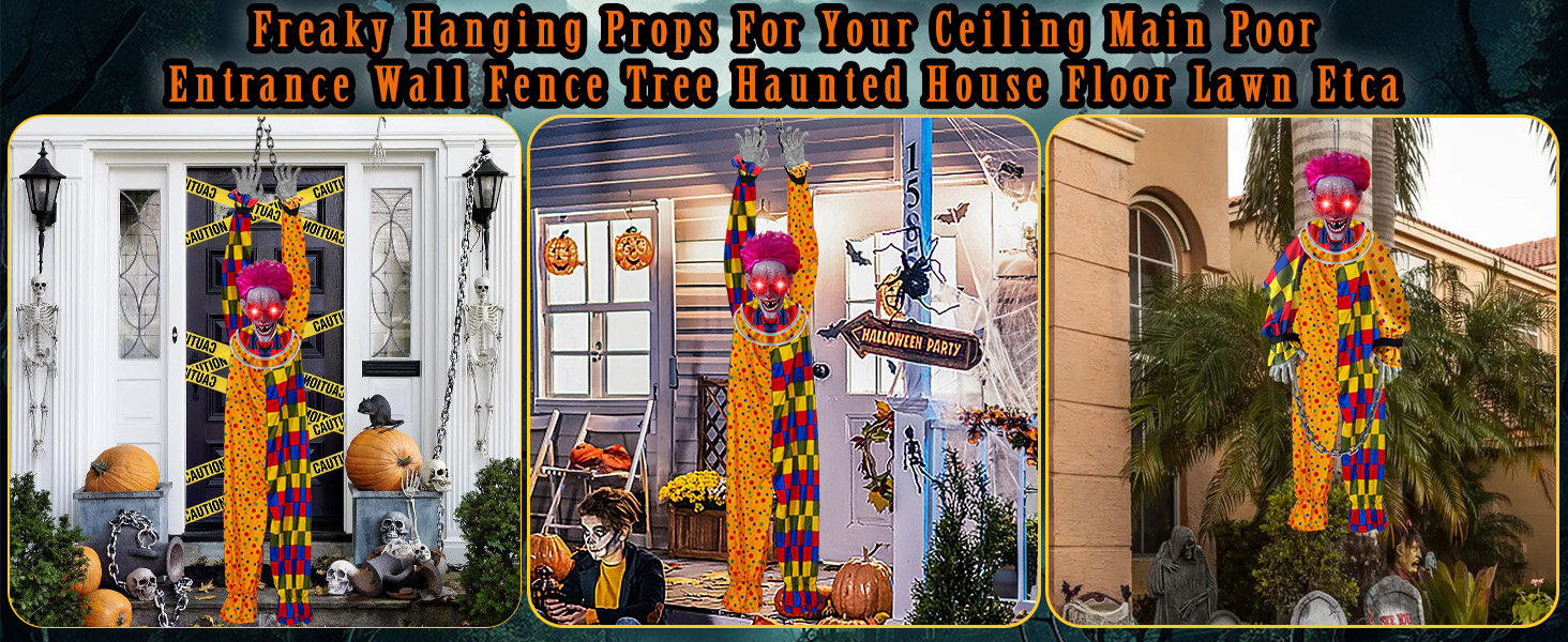 Amazon.com: OZMI Scary Halloween Animatronics Clown Decoration ...