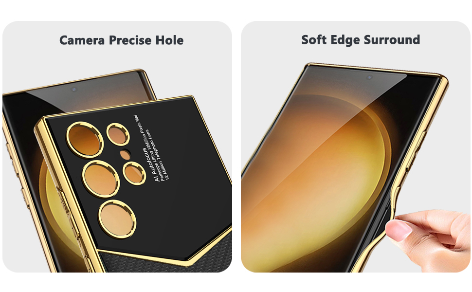 Amazon.com: NINKI Compatible Samsung Galaxy S24 Ultra Leather Case Carbon Fiber,Electroplate ...