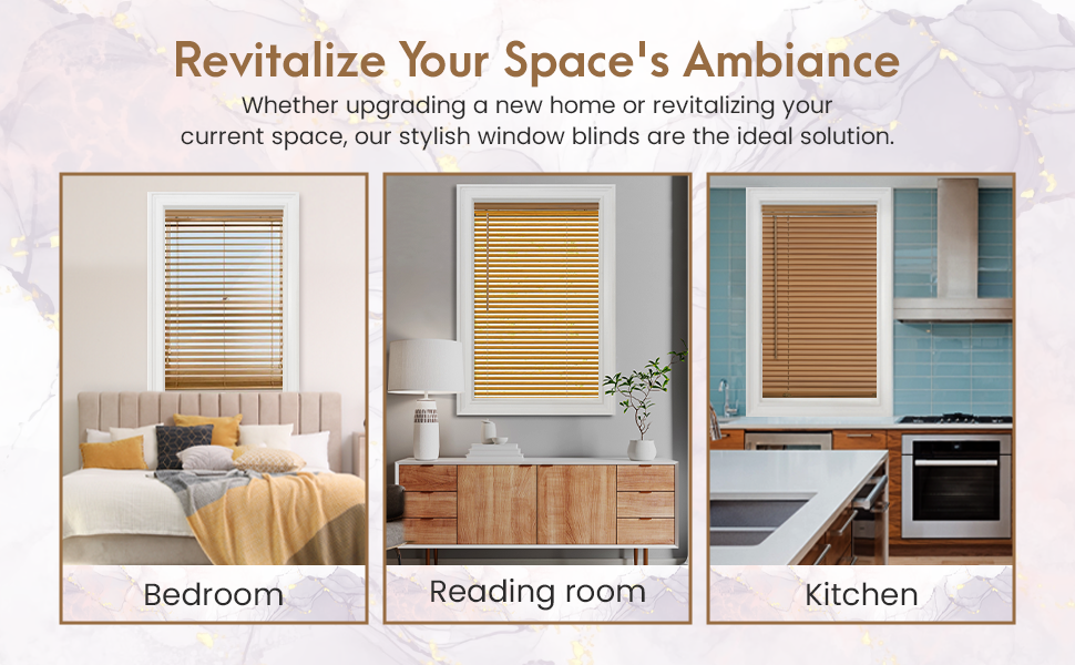 Amazon.com: PowerSellerUSA 1" Slats Cordless Window Blinds, 64L x 48W ...