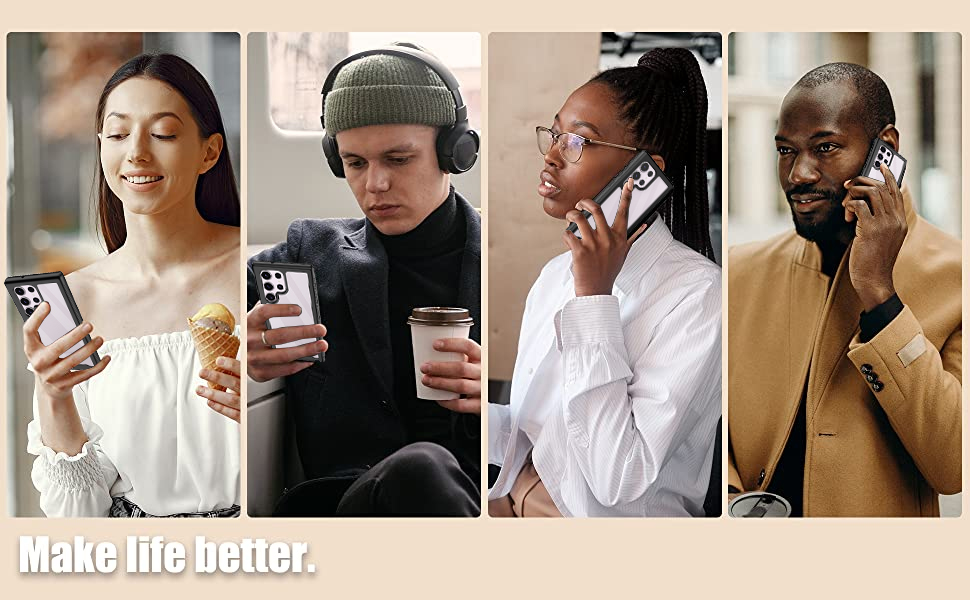 Amazon.com: wahhle Compatible with Samsung Galaxy S23 Ultra Case, Built in Screen Protector Full ...