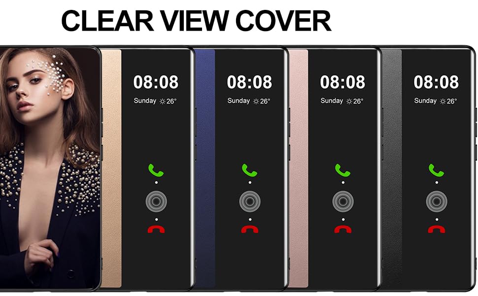 Amazon.com: for Samsung Galaxy S24 Ultra Case Flip Leather Cover Clear S-View, for Samsung ...