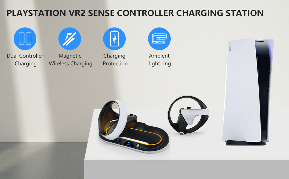 Amazon.com: PSVR 2 Charging Station for Playstation VR2 Sense Controller, Premium PSVR2 Charging ...