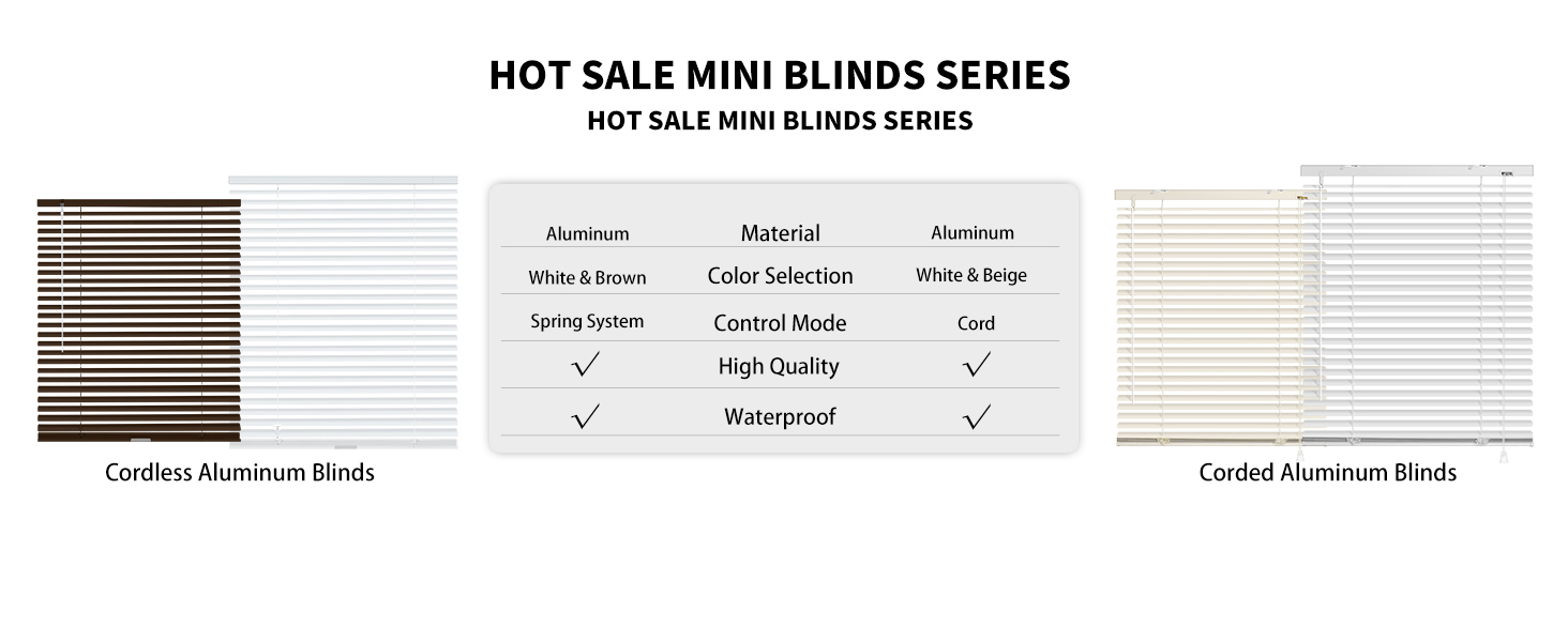 Amazon.com: HIDODO Aluminum Mini Blinds for Windows Cordless Horizontal Window Blinds, Metal ...