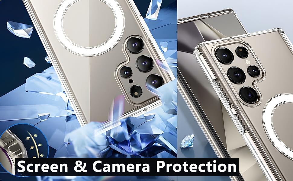 Amazon.com: Magnetic Glossy Case for Samsung Galaxy S25 Ultra,S25 Ultra Phone Case Clear Luxury ...