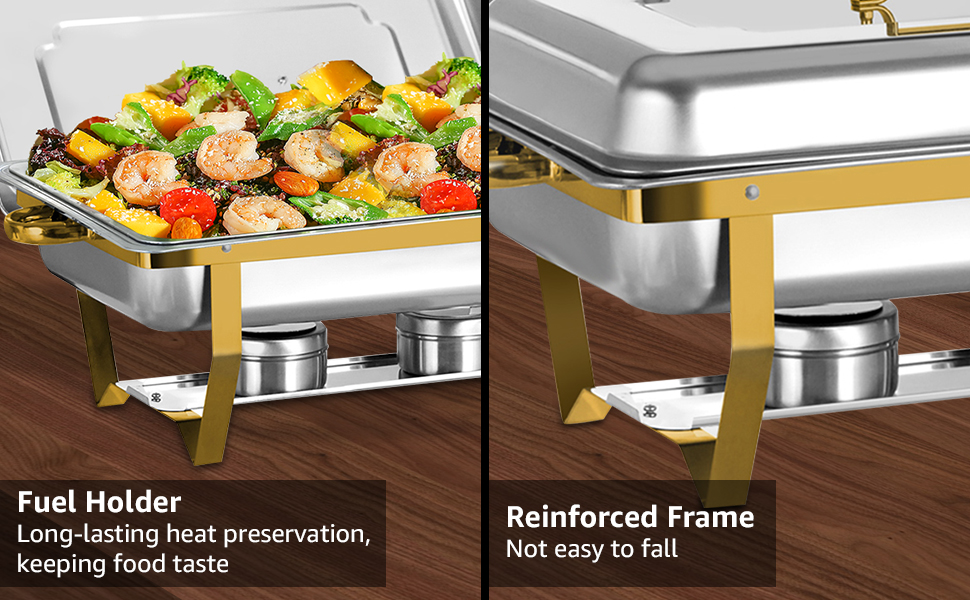 Amazon.com: WYUEEEE Chafing Dishes for Buffet 4 Pack, 8QT Stainless Steel Chafing Dishes Buffett ...