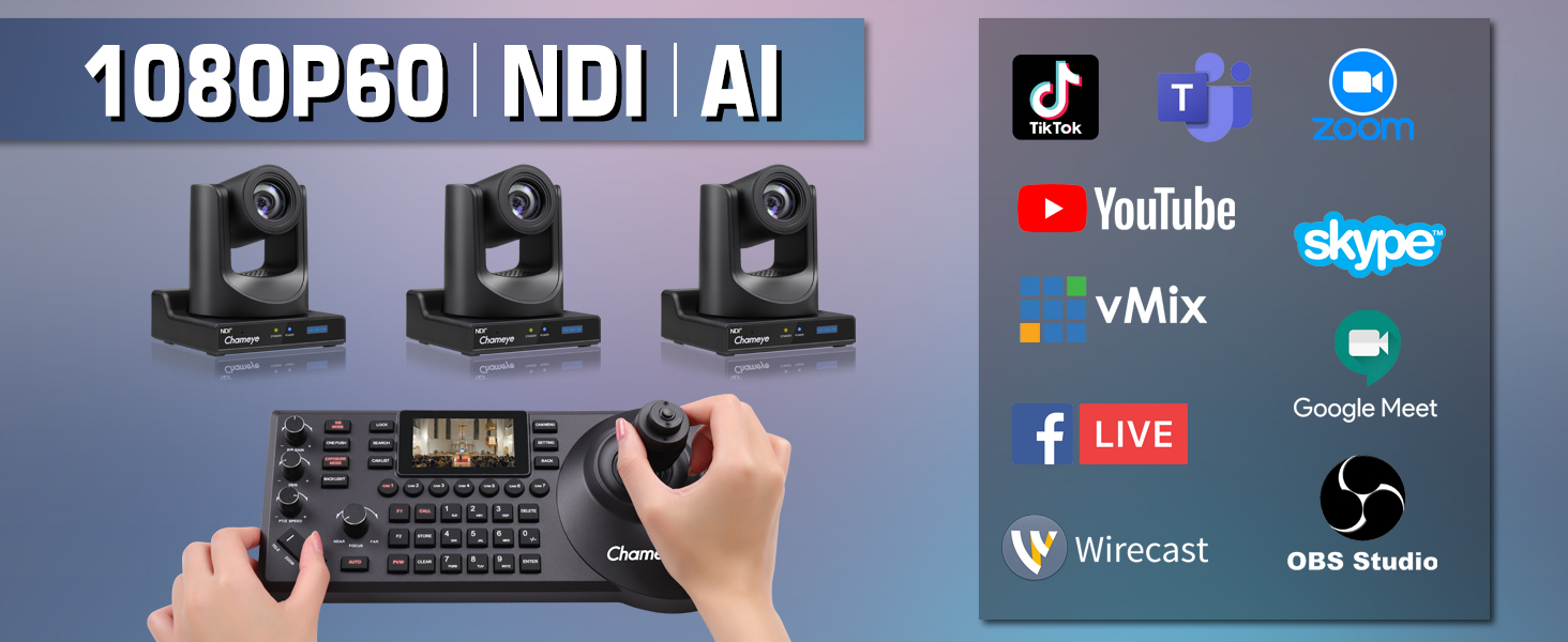 Amazon.com: Chameye NDI PTZ Camera 20x Optical Zoom AI Auto Tracking ...