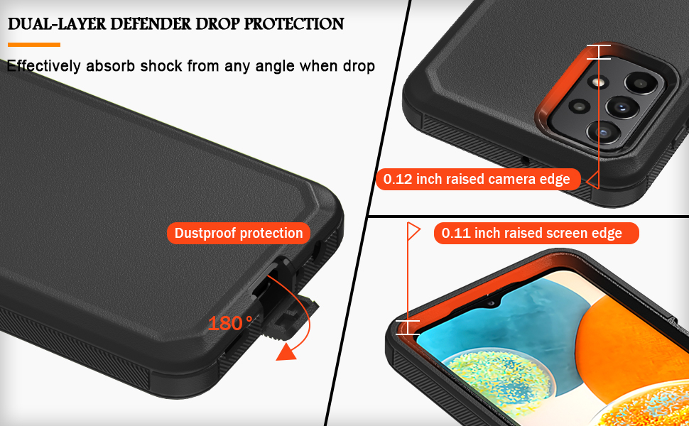 Amazon.com: NIUBITY Rugged Phone Case for Samsung Galaxy A23 5G|4G, with Belt Clip Holster ...