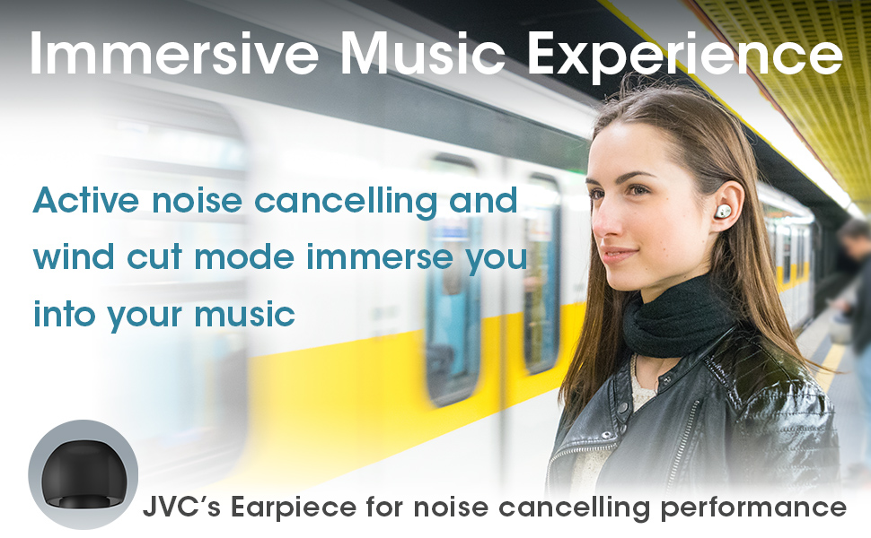 JVC New Compact True Wireless Headphones with Active Noise Cancelling, Low-Latency Mode for ...