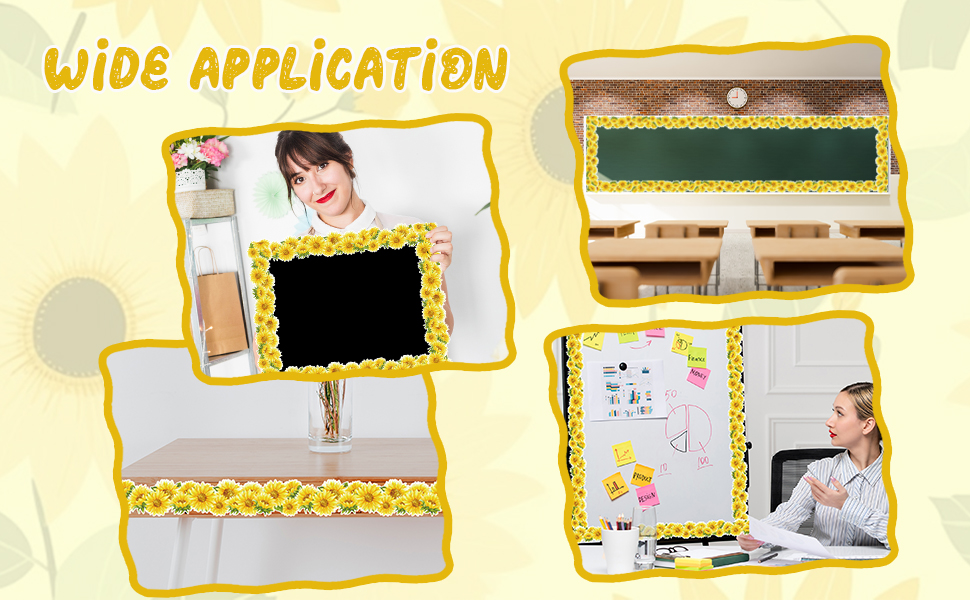 Amazon.com: Bulletin Board Borders, Sunflower Bulletin Board ...