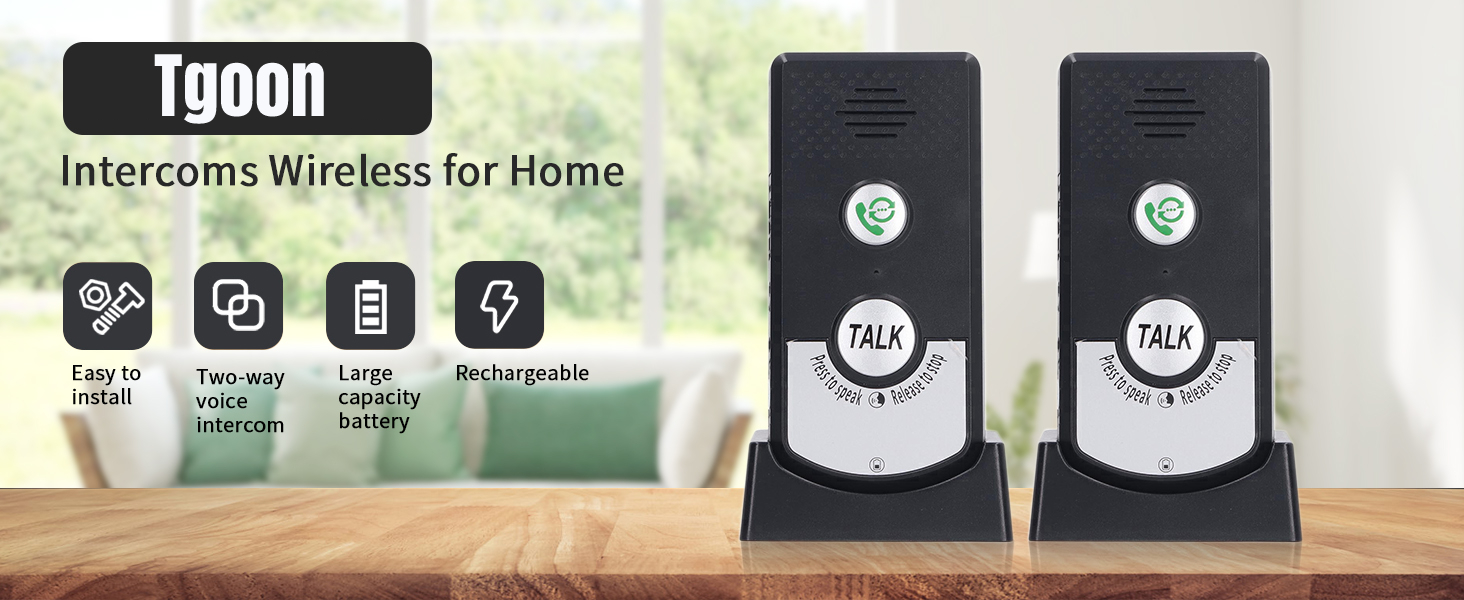 Amazon.com: Tgoon Wireless Intercom Unit, Intercoms Wireless for Home, Power Saving 2 Way Call 2 ...