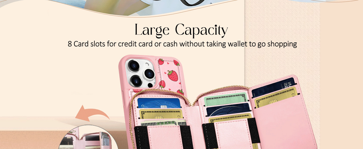 Amazon.com: Shorogyt for iPhone 13 Pro Max Case Wallet Crossbody, RFID Blocking Card Holder ...