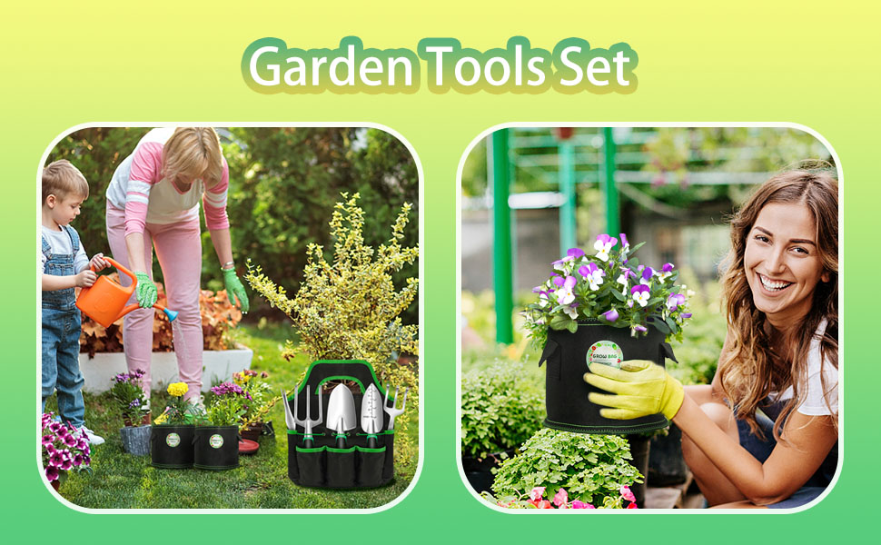 Amazon.com : DMIMIA Garden Tool Set, 10 Pieces Heavy Duty Gardening Tools Kit with Plant Grow ...